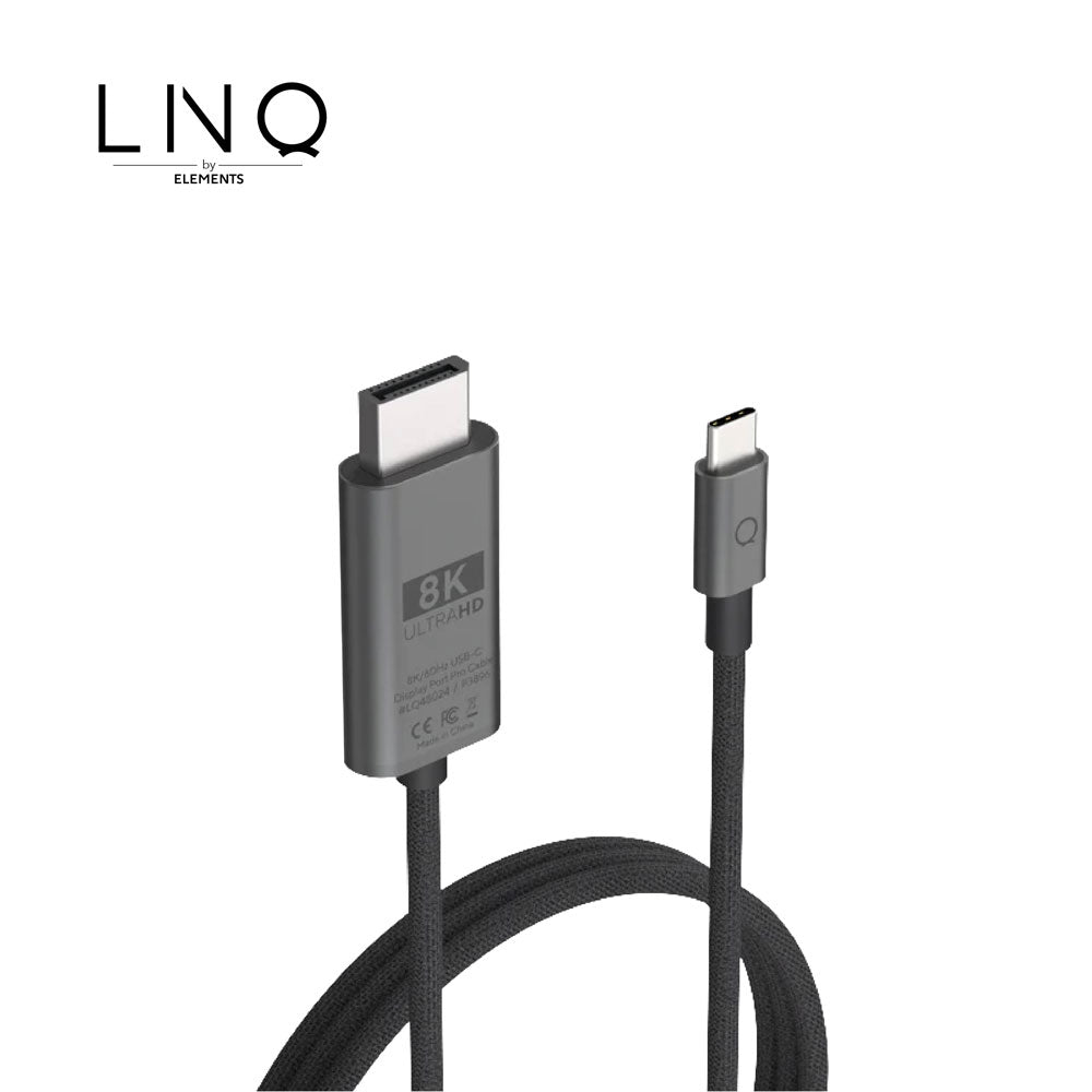 丹麥【 LINQ 】8K UHD 超高清影音傳輸線 LINQ 8K/60Hz USB-C to DisplayPort Pro Cable-200公分